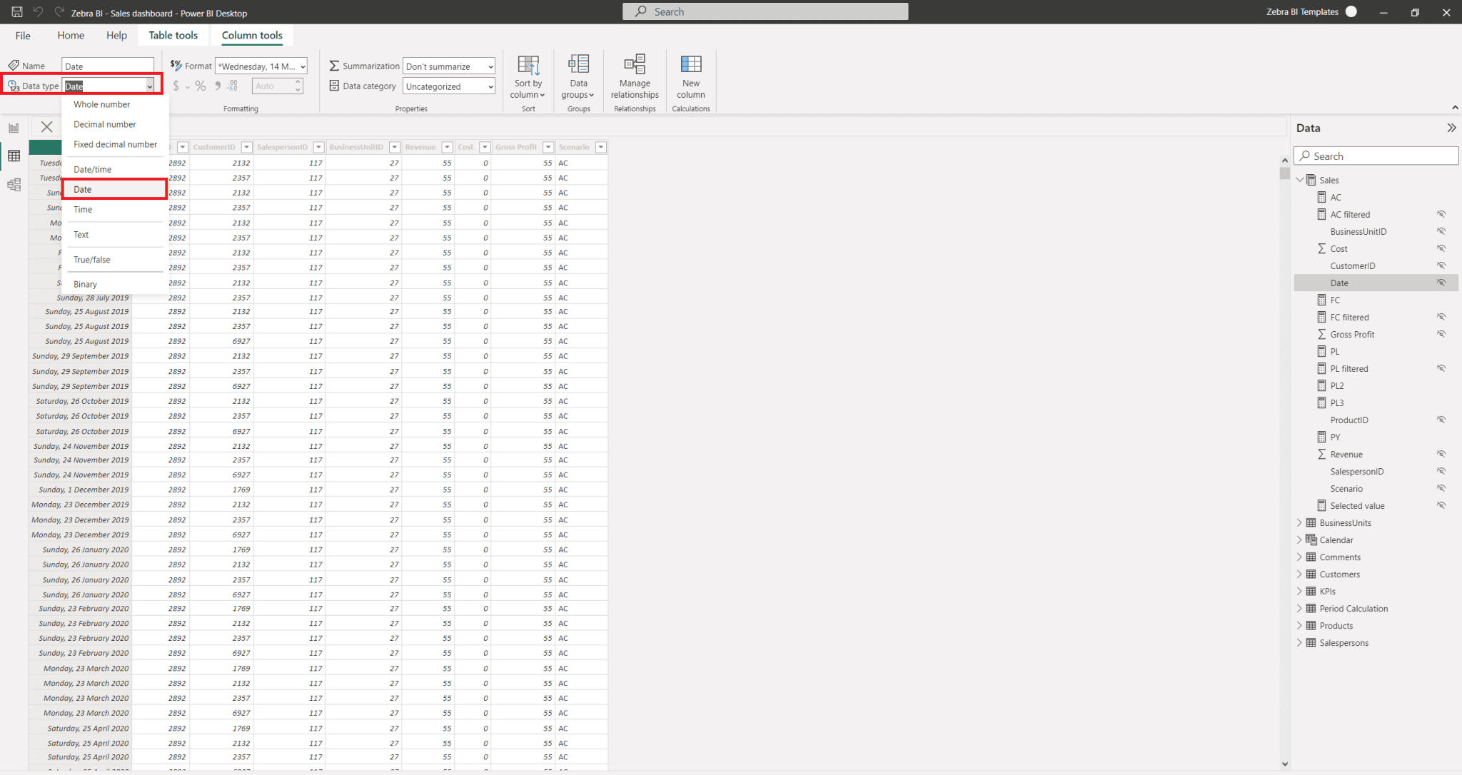 How to Change Date Format in Power BI - Zebra BI