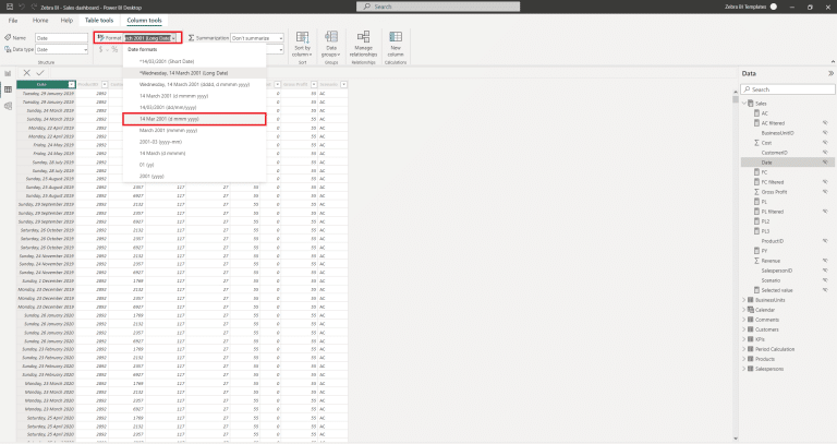 How to Change Date Format in Power BI - Zebra BI