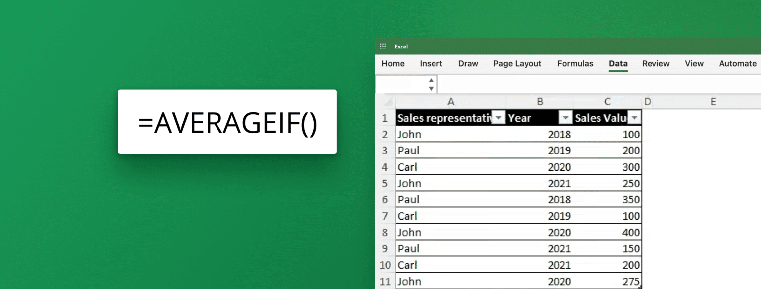 AVERAGEIF Excel formula - Zebra BI