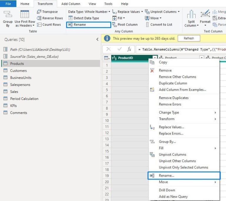 How to Change Column Name in Power BI Table Visual - Zebra BI