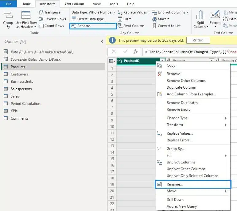 How to Change Column Name in Power BI Table Visual - Zebra BI