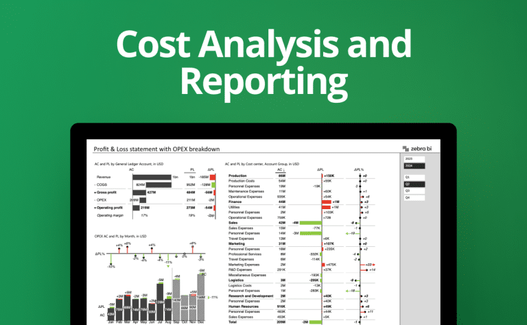 Cost Analysis and Reporting PowerPoint Template - Zebra BI