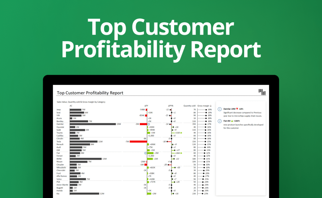 Top Customer Profitability Report Excel Template - Zebra BI